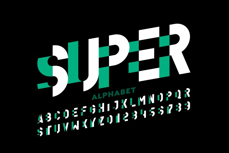 Alphabet letter symbols and numbers set design Vector Image