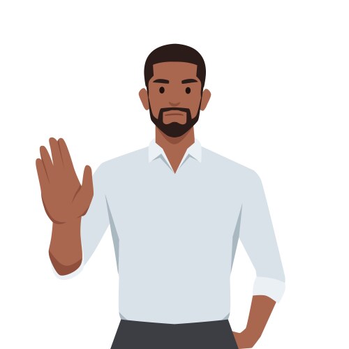 Man stop gesture Royalty Free Vector Image - VectorStock