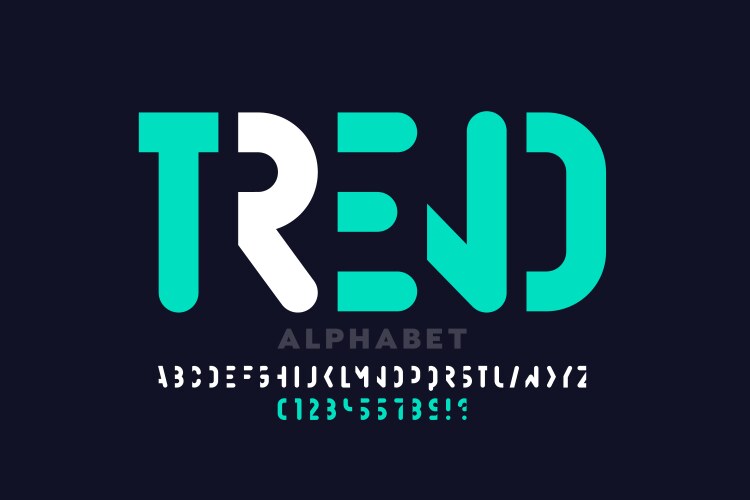 Minimalistic style modern font Royalty Free Vector Image