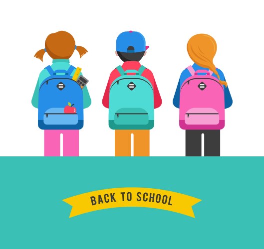 Students kids cartoon Royalty Free Vector Image