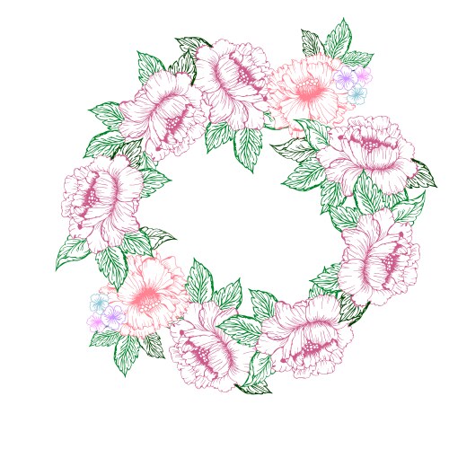 Spring floral circle wreath with hydrangea flower Vector Image