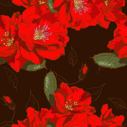 English roses seamless Royalty Free Vector Image