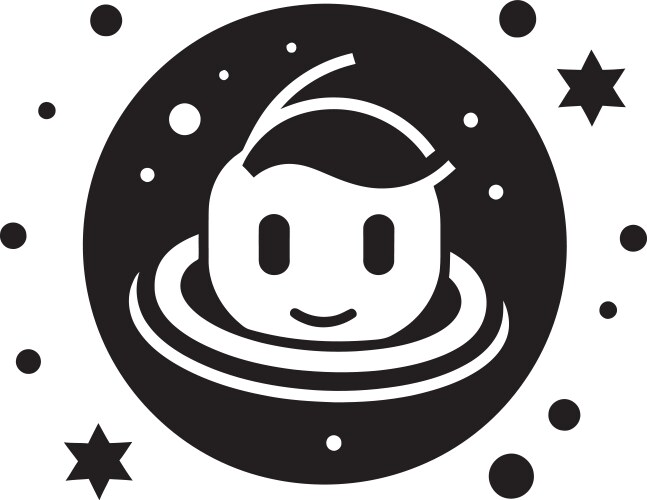 Starry insignia icon design for space nebula mark Vector Image