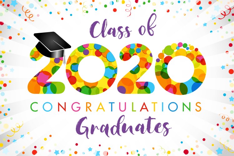 Class 2020 congratulations emoticon icons Vector Image