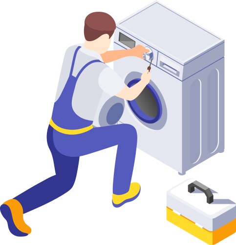 Washing machine repair Royalty Free Vector Image