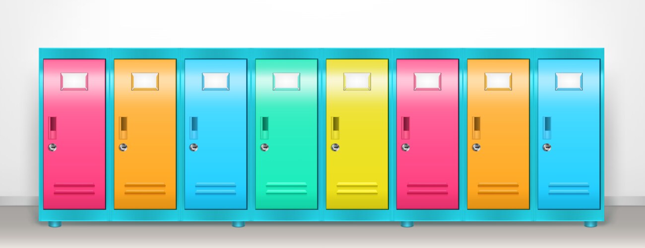 Red school lockers Royalty Free Vector Image - VectorStock