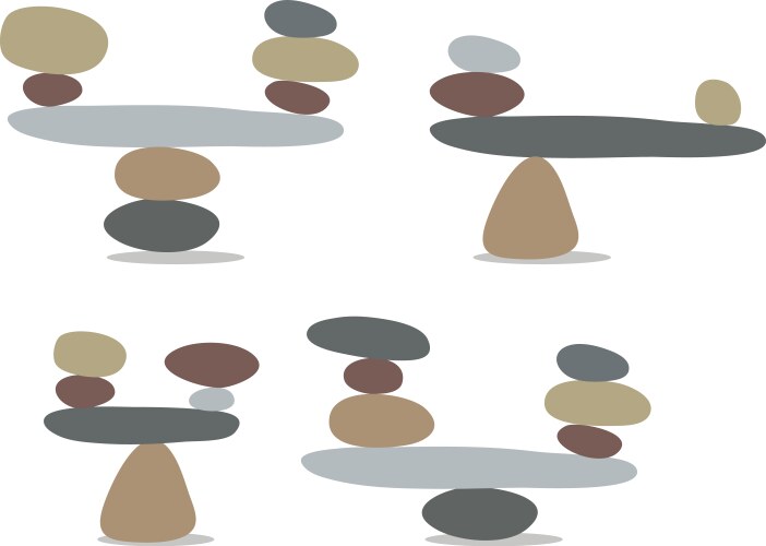 Stone balance icon zen outline logos of pebble Vector Image