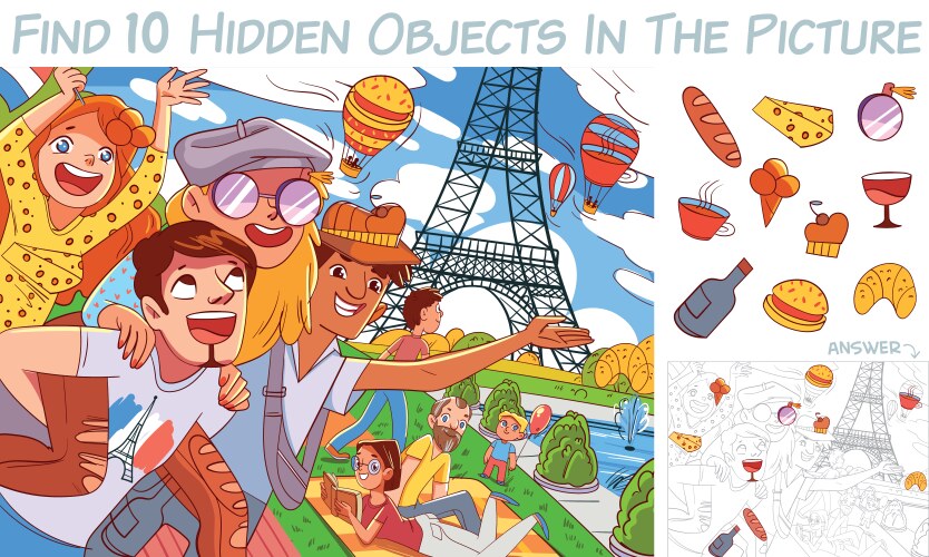 Girl tries on her wardrobe find 10 hidden objects Vector Image