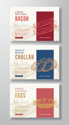 Salami sausage olives and blue cheese food label Vector Image