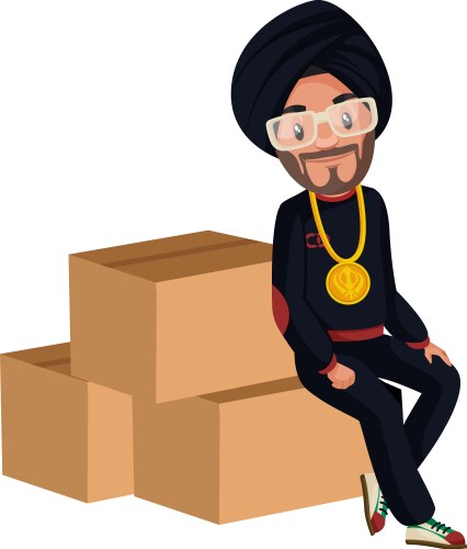 Punjabi singer cartoon character Royalty Free Vector Image