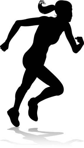 Runner racing track and field silhouette Vector Image