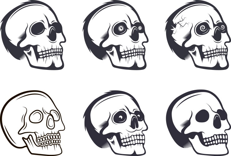 Horror characters heads Royalty Free Vector Image