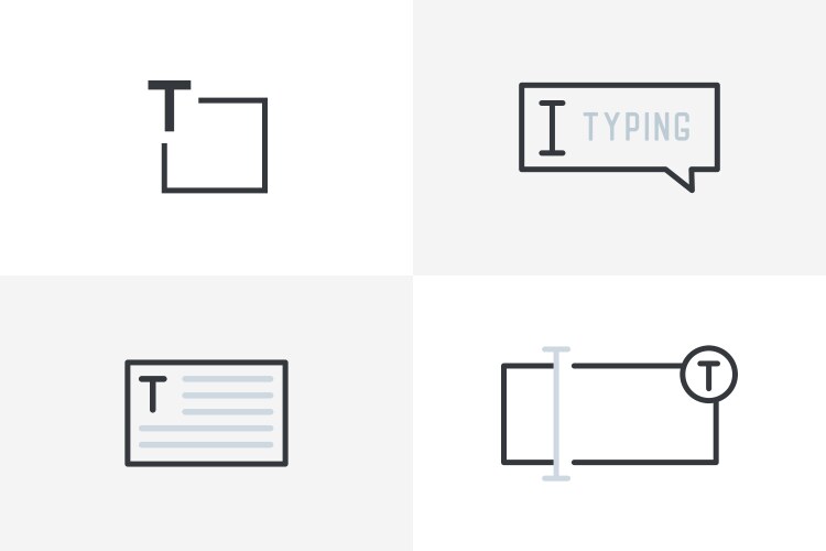 Typing icon type text Royalty Free Vector Image