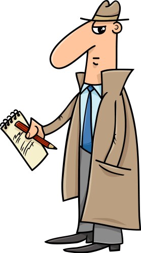 Hand-drawn of an inspector detective Royalty Free Vector