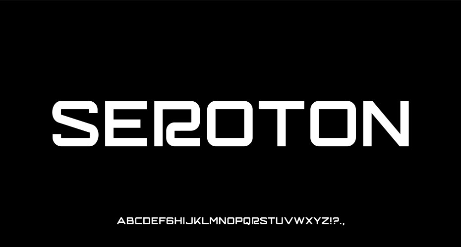 Futuristic technology font typeface Royalty Free Vector
