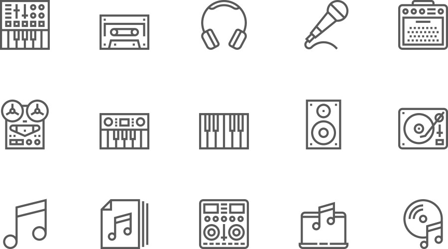 Voice and sound icon set Royalty Free Vector Image