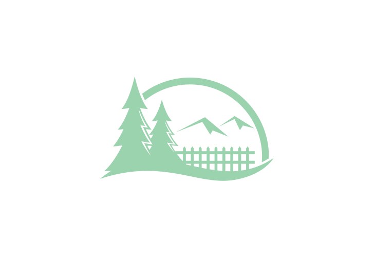 Mountain hill pine tree logo Royalty Free Vector Image
