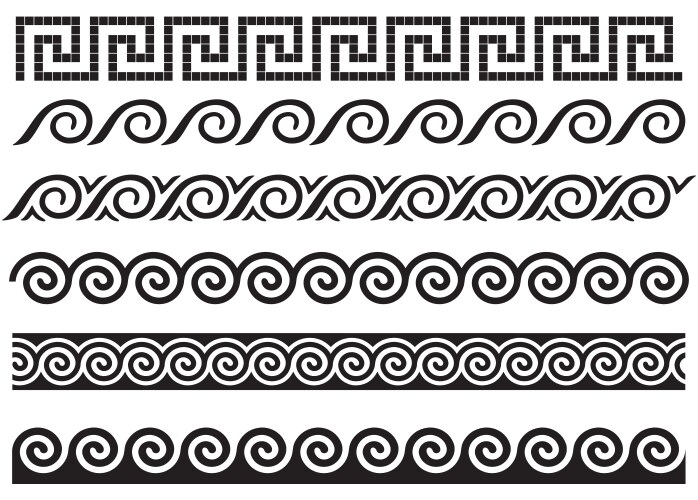 Ancient Greek Meander Patterns – Royalty-Free Vector | VectorStock