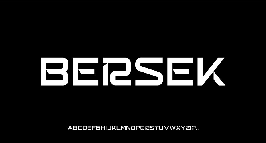 Futuristic technology font typeface Royalty Free Vector