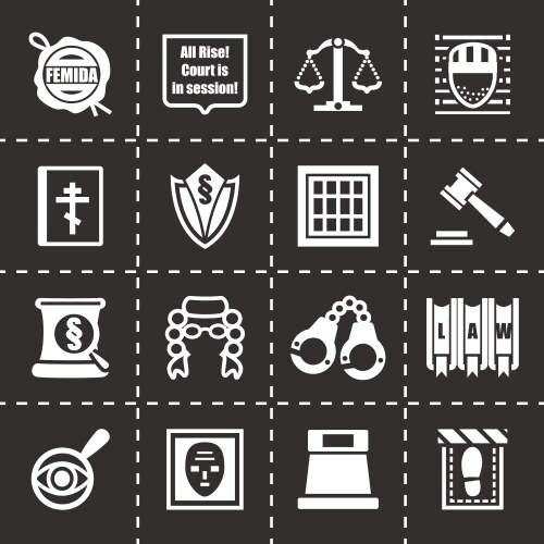 Military icons symbol set on green Royalty Free Vector Image