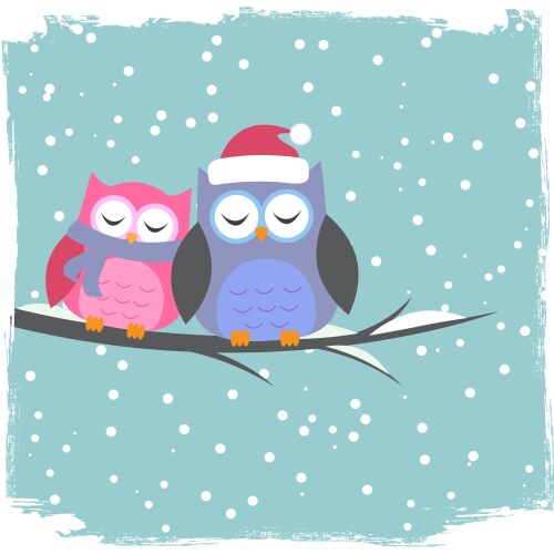 Cute Owls Ice Skating Royalty Free Vector Image