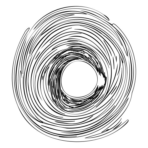 Black hole outline sketch Royalty Free Vector Image