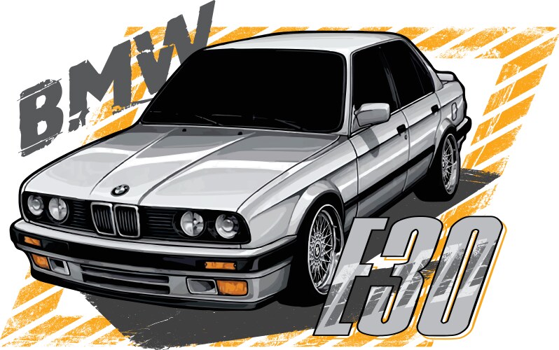 Bmw e34 Royalty Free Vector Image - VectorStock