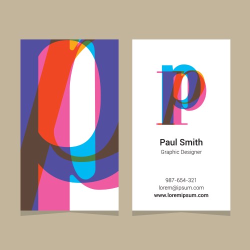 Business card letter Royalty Free Vector Image