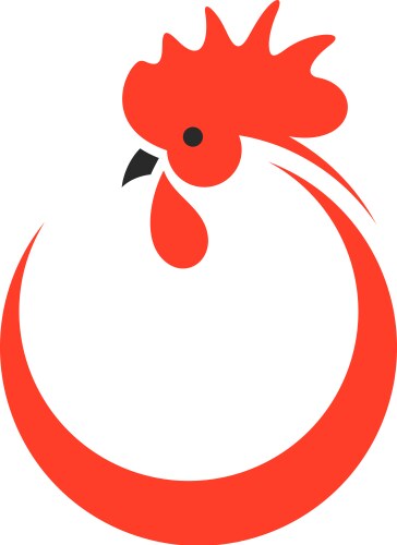Chicken heads with circle logo Royalty Free Vector Image