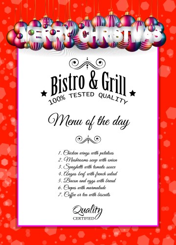 Menu elite restaurant chef cook serving food 3d Vector Image