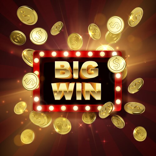 Big win retro congratulation poster Royalty Free Vector