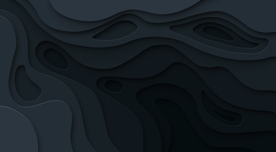 Black abstract paper cut background Royalty Free Vector