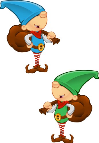 Cute elf girl carrying backpack Royalty Free Vector Image