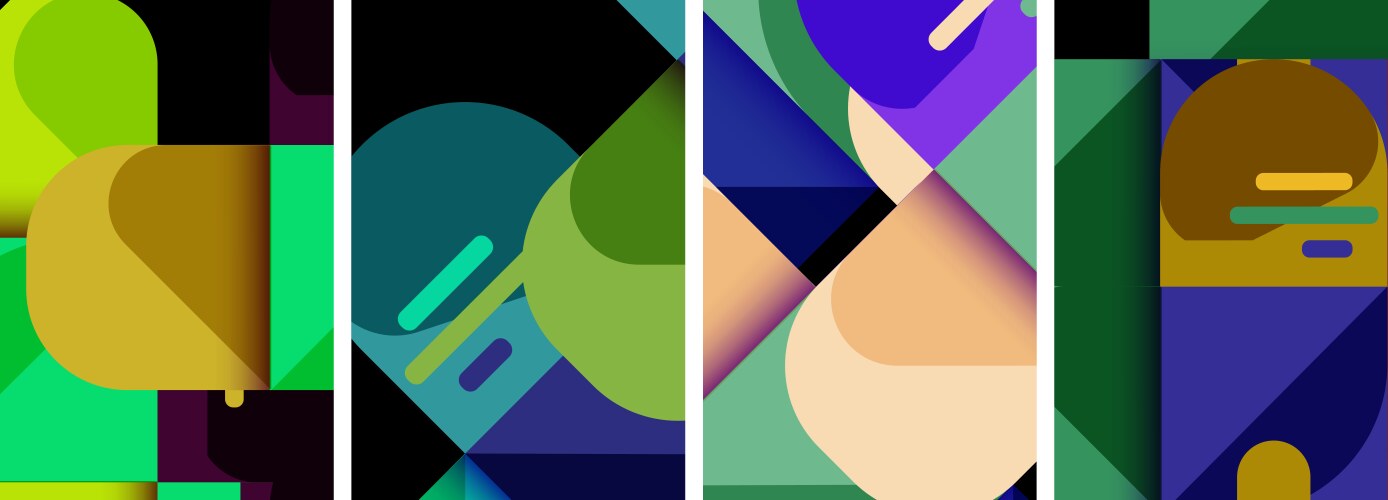 Geometric colorful poster backgrounds with squares