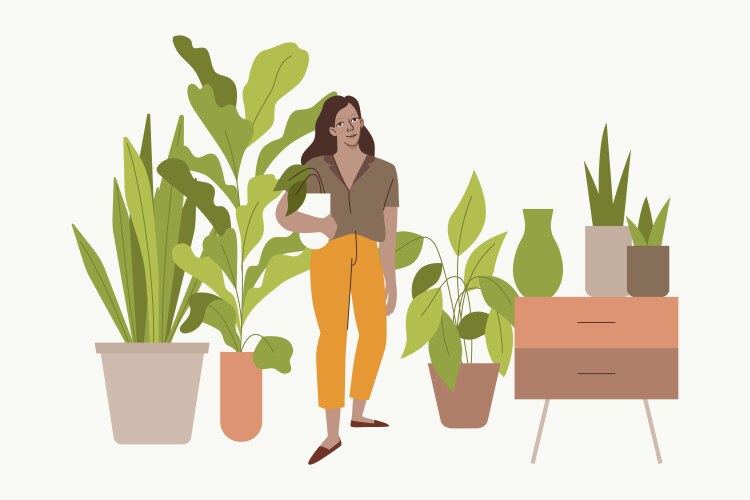 In flat cartoon simple style with character Vector Image