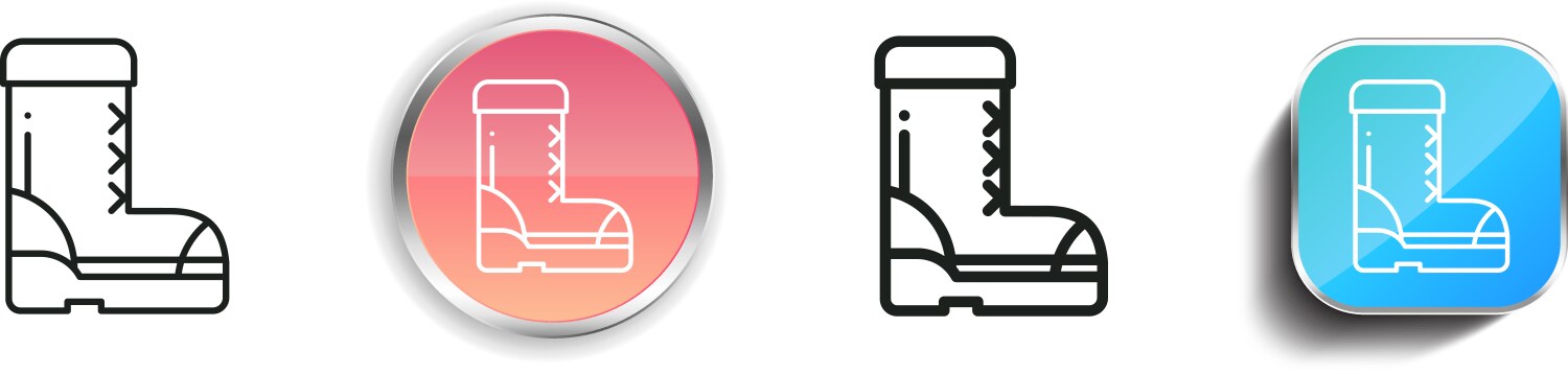 Boot icon thin linear regular and button style Vector Image
