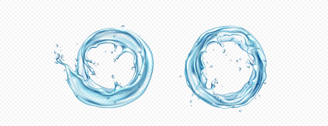 Circle water splash liquid aqua frame round shape Vector Image