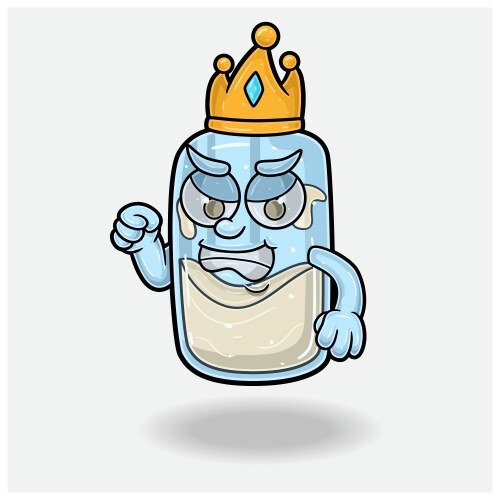 Milk mascot character cartoon with smug expression