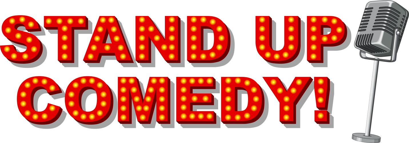Stand up comedy banner with microphone Royalty Free Vector