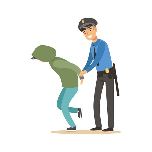 Police Arresting Suspect – Royalty-Free Vector | VectorStock