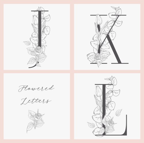 Hand drawn floral zero monogram and logo Vector Image