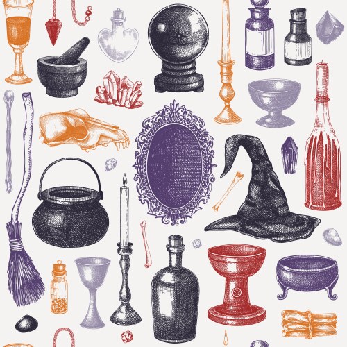 Bohemian style witchcraft background vintage Vector Image