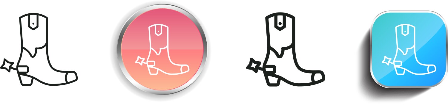 Boot icon thin linear regular and button style Vector Image
