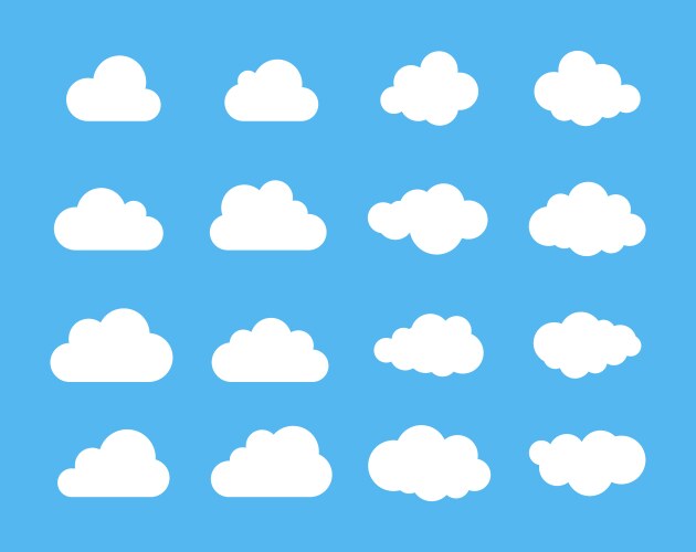 Various clouds flat cloud isolated Royalty Free Vector Image Various clouds flat cloud isolated Royalty Free Vector Image