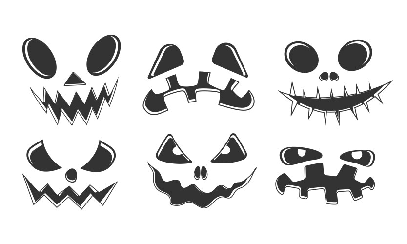Pumpkin faces halloween jack o lantern face Vector Image