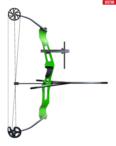 Stretched compound bow Royalty Free Vector Image