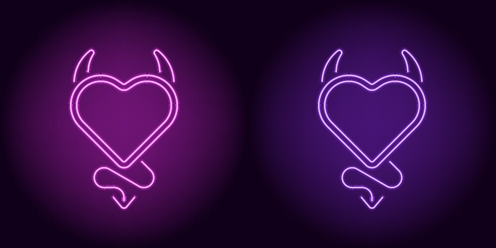 Neon heart in blue and green color Royalty Free Vector Image