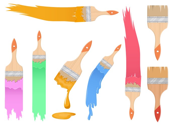 Color paint brush Royalty Free Vector Image - VectorStock