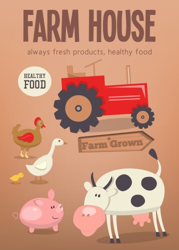 Farm house poster Royalty Free Vector Image - VectorStock