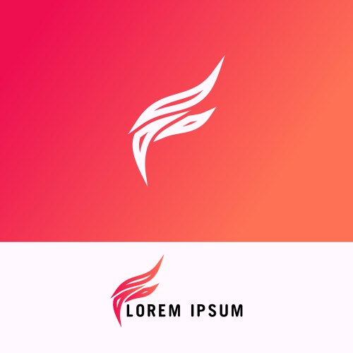 Letter f burning flame logo design template Vector Image